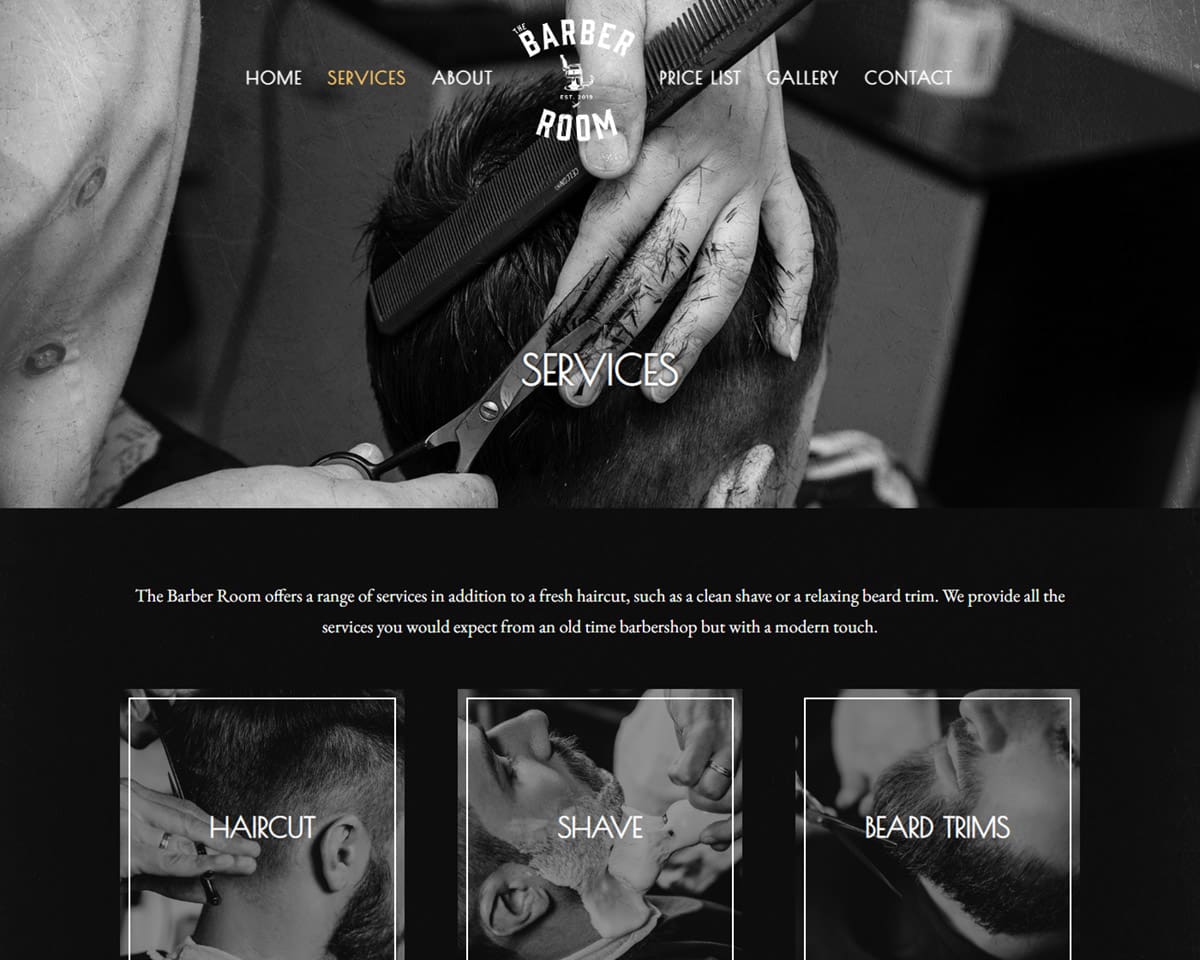 Manhattan Barber Website | Bracha Designs